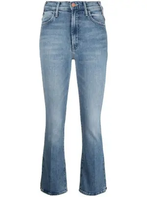 MOTHER Cropped High-rise Flare Jeans