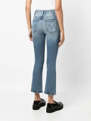 MOTHER Cropped High-rise Flare Jeans