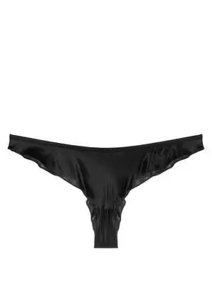 MAISON CLOSE Flared Satin-finish Briefs - Black