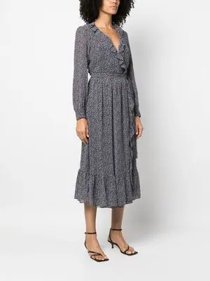 Michael Kors Ruffle-trim Belted Dress