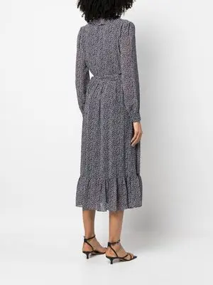 Michael Kors Ruffle-trim Belted Dress