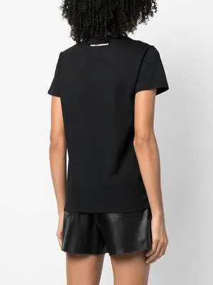Karl Lagerfeld Ikon Organic-cotton T-shirt - Black