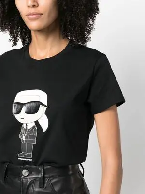 Karl Lagerfeld Ikon Organic-cotton T-shirt - Black