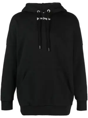 Palm Angels Logo-print Hoodie - Black