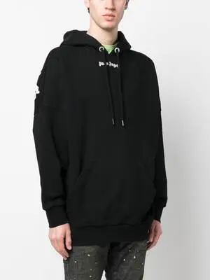 Palm Angels Logo-print Hoodie - Black