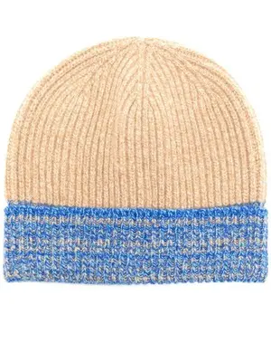 Pringle Of Scotland Two-tone Ribbed Beanie