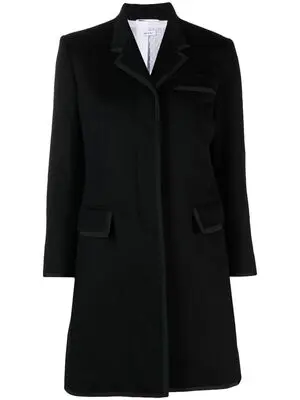 Thom Browne Long Grosgrain Ribbon-trim Coat