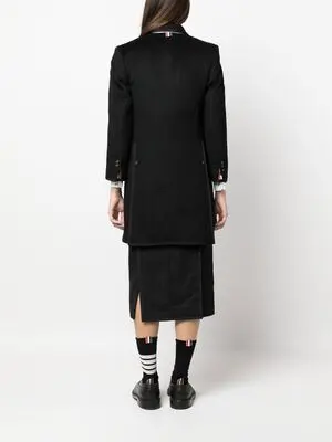 Thom Browne Long Grosgrain Ribbon-trim Coat