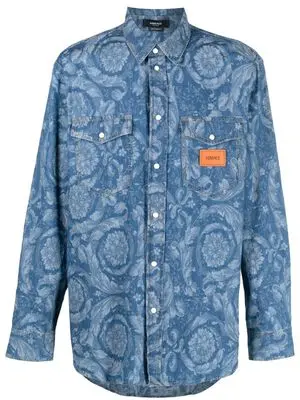 Versace Barocco Silhouette Denim Shirt