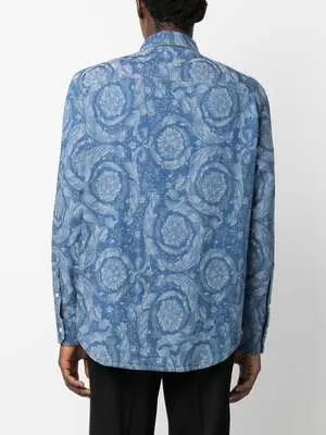 Versace Barocco Silhouette Denim Shirt