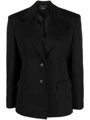 Versace Single-breasted Wool Blazer - Black