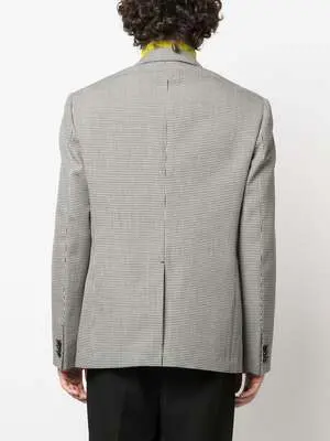 Versace Logo Embroidered Houndstooth Blazer