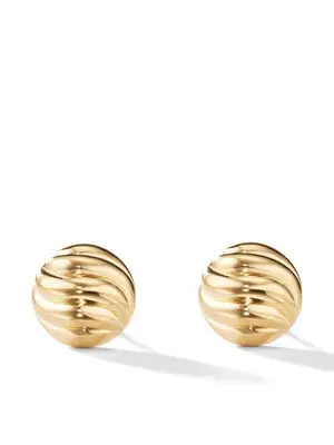 David Yurman 18k Yellow Sculpted Cable Stud Earrings - 88