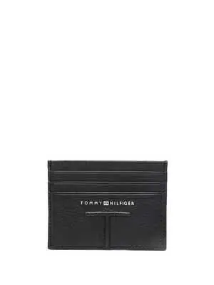 Tommy Hilfiger Logo-embossed Leather Cardholder - Black