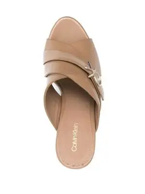 Calvin Klein 95mm Logo-plaque Sandals - Neutrals
