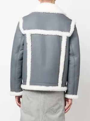 Thom Browne Shearling-trim Flight Jacket - Grey