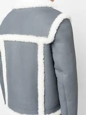 Thom Browne Shearling-trim Flight Jacket - Grey