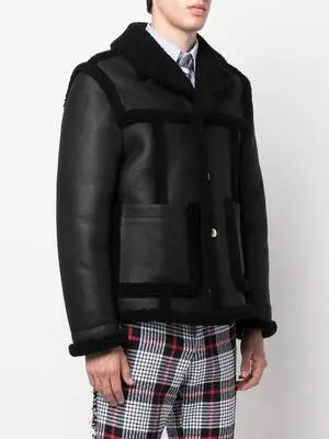 Thom Browne Shearling-trim Flight Jacket - Blue
