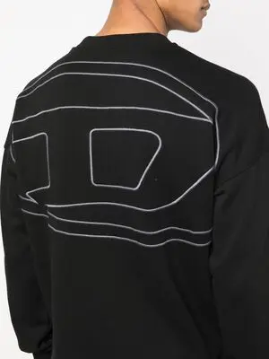 DIESEL® S-rob-megoval Cotton Sweatshirt - Black