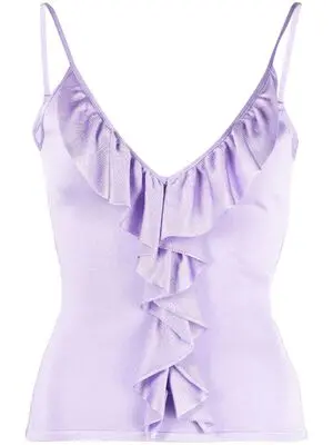 Roberto Cavalli Ruffle-detailed Vest Top
