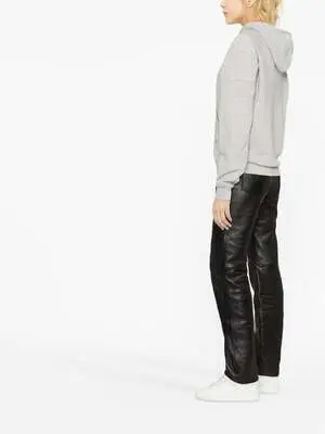Saint Laurent Embroidered Logo Hoodie - Grey