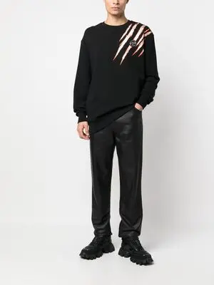 PLEIN SPORT Scratch-print Crew Neck Sweatshirt