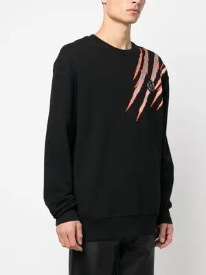PLEIN SPORT Scratch-print Crew Neck Sweatshirt