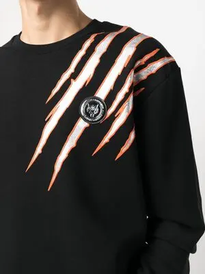 PLEIN SPORT Scratch-print Crew Neck Sweatshirt