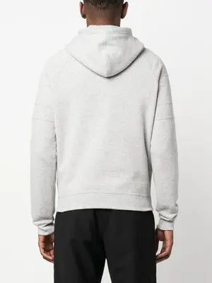 Saint Laurent Embroidered-logo Cotton Hoodie - Grey