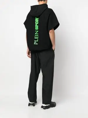PLEIN SPORT Logo-print Short-sleeved Hoodie