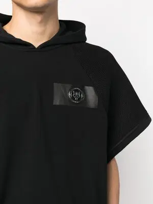 PLEIN SPORT Logo-print Short-sleeved Hoodie