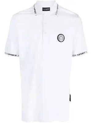 PLEIN SPORT Logo-patch Short-sleeved Polo Shirt - White