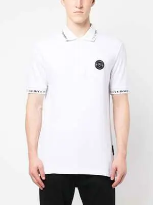 PLEIN SPORT Logo-patch Short-sleeved Polo Shirt - White