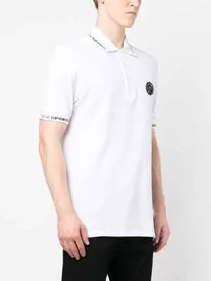 PLEIN SPORT Logo-patch Short-sleeved Polo Shirt - White