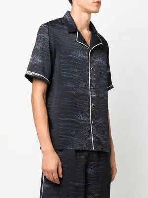 Roberto Cavalli Snakeskin-print Short-sleeve Shirt