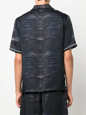 Roberto Cavalli Snakeskin-print Short-sleeve Shirt