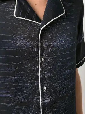 Roberto Cavalli Snakeskin-print Short-sleeve Shirt