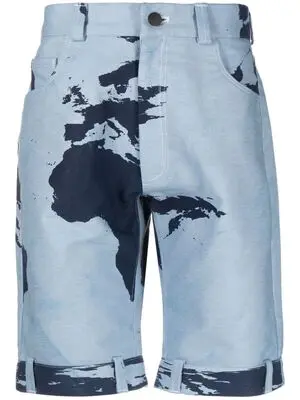 STAIN SHADE Abstract-print Bermuda Shorts - Blue