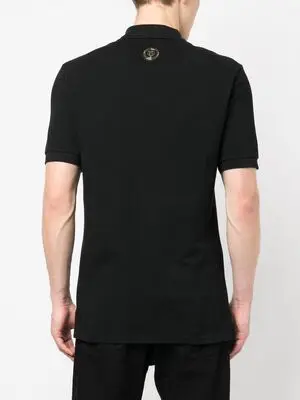 PLEIN SPORT Logo-print Short-sleeved Polo Shirt - Black