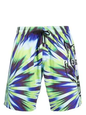 PLEIN SPORT Tiger-print Swim Shorts - Green