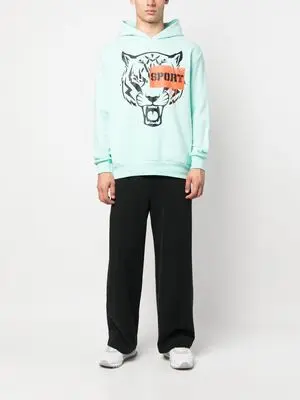 PLEIN SPORT Tiger-motif Long-sleeved Hoodie