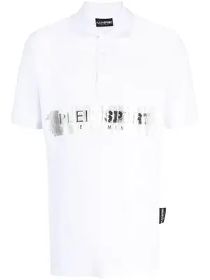 PLEIN SPORT Logo-print Short-sleeved Polo Shirt - White