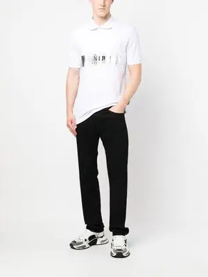 PLEIN SPORT Logo-print Short-sleeved Polo Shirt - White