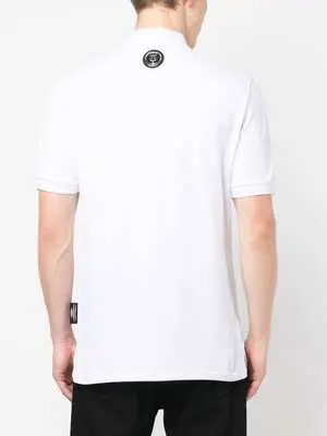 PLEIN SPORT Logo-print Short-sleeved Polo Shirt - White
