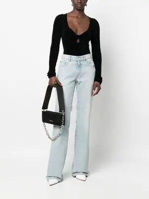 MSGM Twist-front Ribbed Knit Top