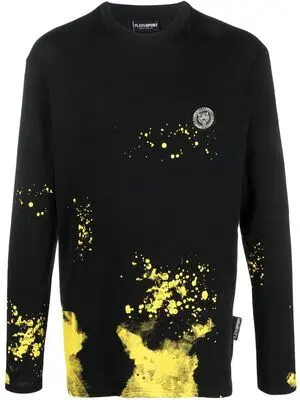 PLEIN SPORT Paint Splatter-print Long-sleeved T-shirt