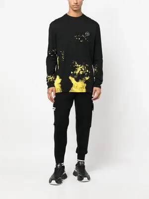 PLEIN SPORT Paint Splatter-print Long-sleeved T-shirt