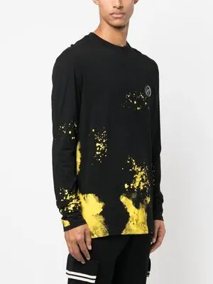PLEIN SPORT Paint Splatter-print Long-sleeved T-shirt