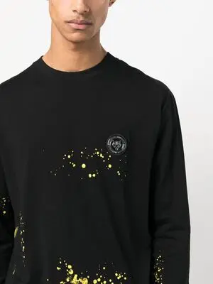 PLEIN SPORT Paint Splatter-print Long-sleeved T-shirt