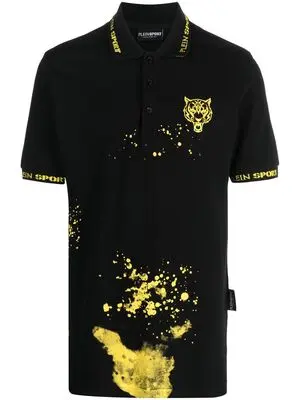 PLEIN SPORT Paint Splatter-print Polo Shirt
